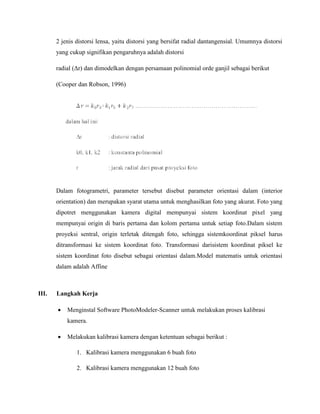 Praktikum kalibrasi kamera | PDF