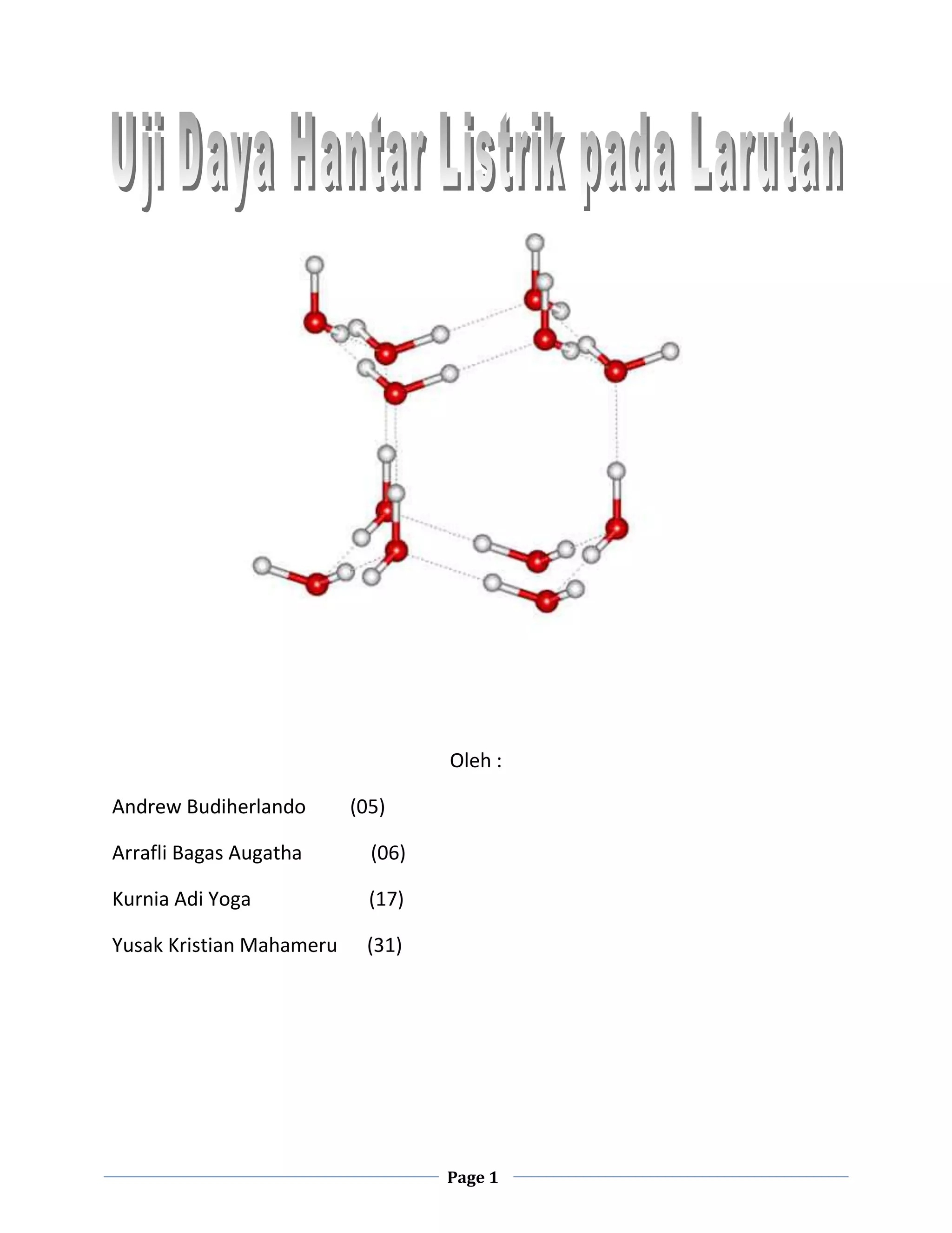 Praktikum kimia uji daya hantar listrik | DOCX