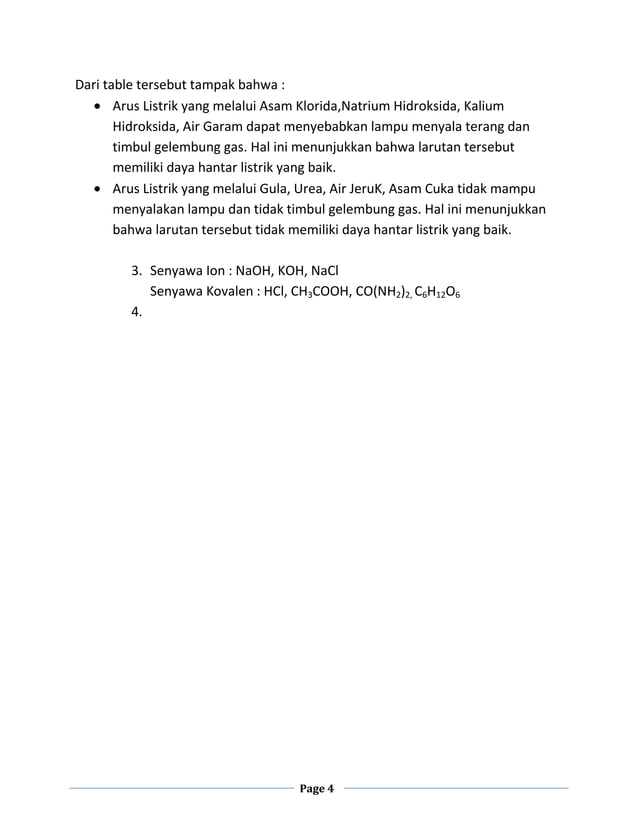 Praktikum kimia uji daya hantar listrik | DOCX