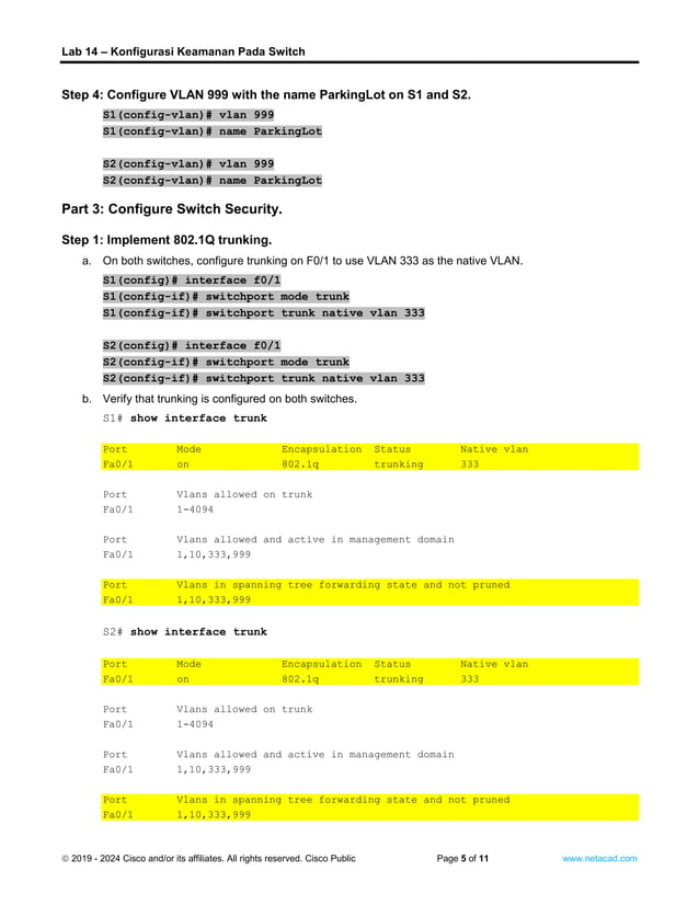 Praktikum Lab 14 - Switch Security Configuration.docx