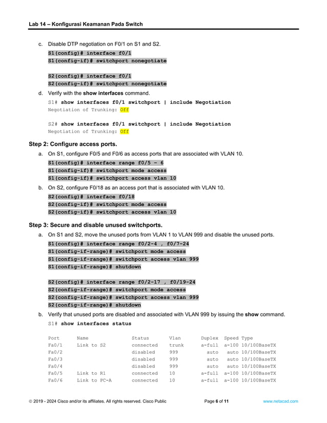Praktikum Lab 14 Switch Security Configuration Docx