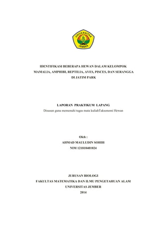 Praktikum lapang IDENTIFIKASI BEBERAPA HEWAN DALAM KELOMPOK MAMALIA ...