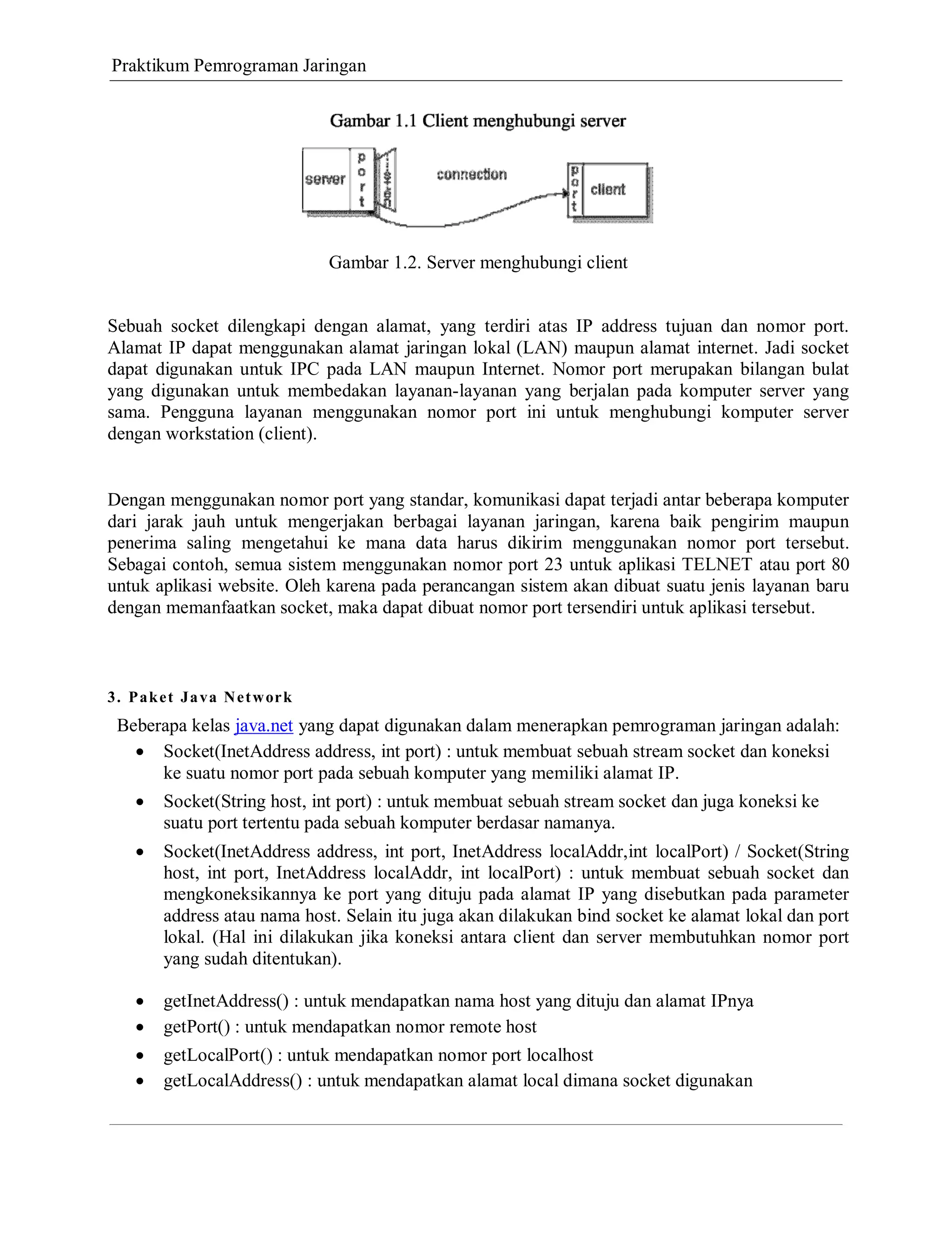 Praktikum pemrograman jaringan-1-3 | PDF