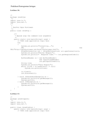 Praktikum pemrograman jaringan-1-3 | PDF