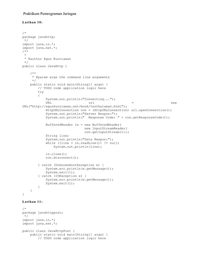 Praktikum pemrograman jaringan-1-3 | PDF | Free Download