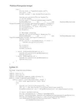 Praktikum pemrograman jaringan-1-3 | PDF