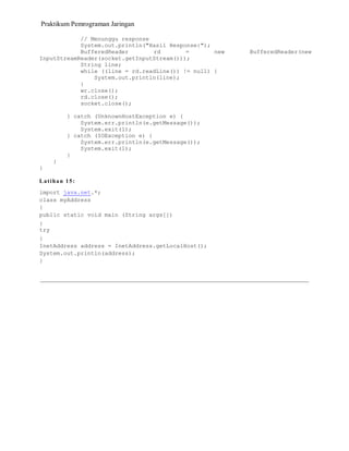 Praktikum pemrograman jaringan-1-3 | PDF | Free Download