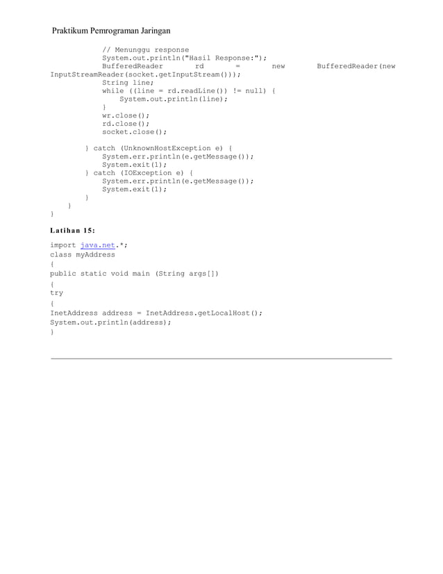 Praktikum pemrograman jaringan-1-3 | PDF