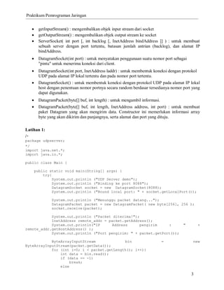 Praktikum pemrograman jaringan-1-3 | PDF