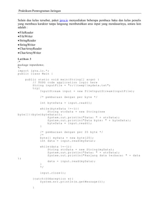 Praktikum pemrograman jaringan-1-3 | PDF | Free Download