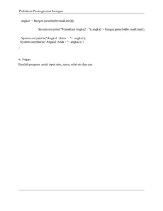 Praktikum pemrograman jaringan-1-3 | PDF