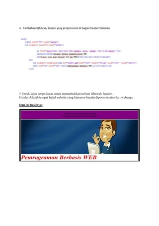 Praktikum pemrograman berbasis web | DOCX