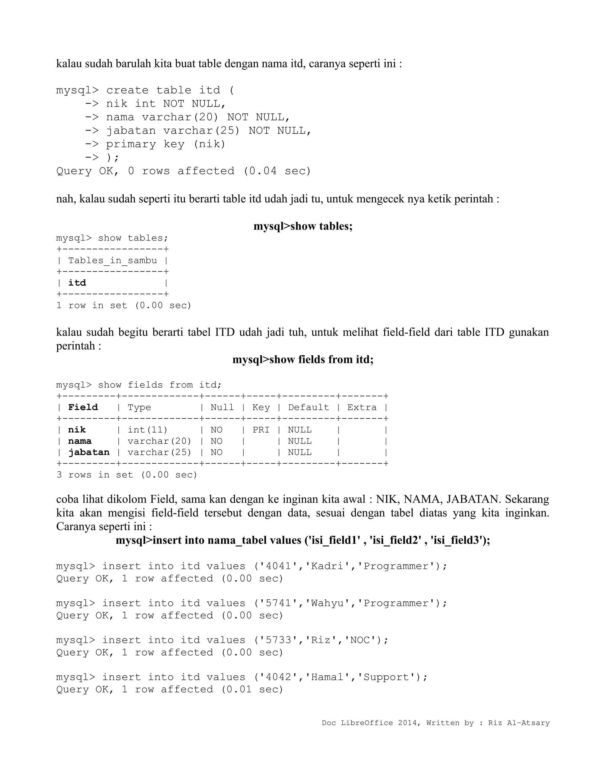Praktikum Pengenalan Dasar Database | PDF