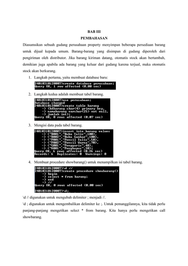 Praktikum 05 Sistem Basis Data | PDF