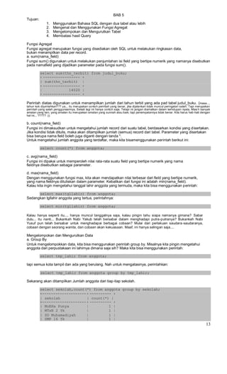 Modul Praktikum Sistem Basis Data | PDF