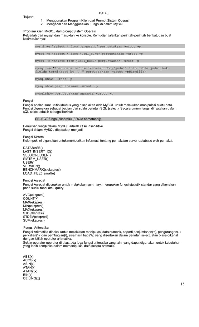 Modul Praktikum Sistem Basis Data | PDF