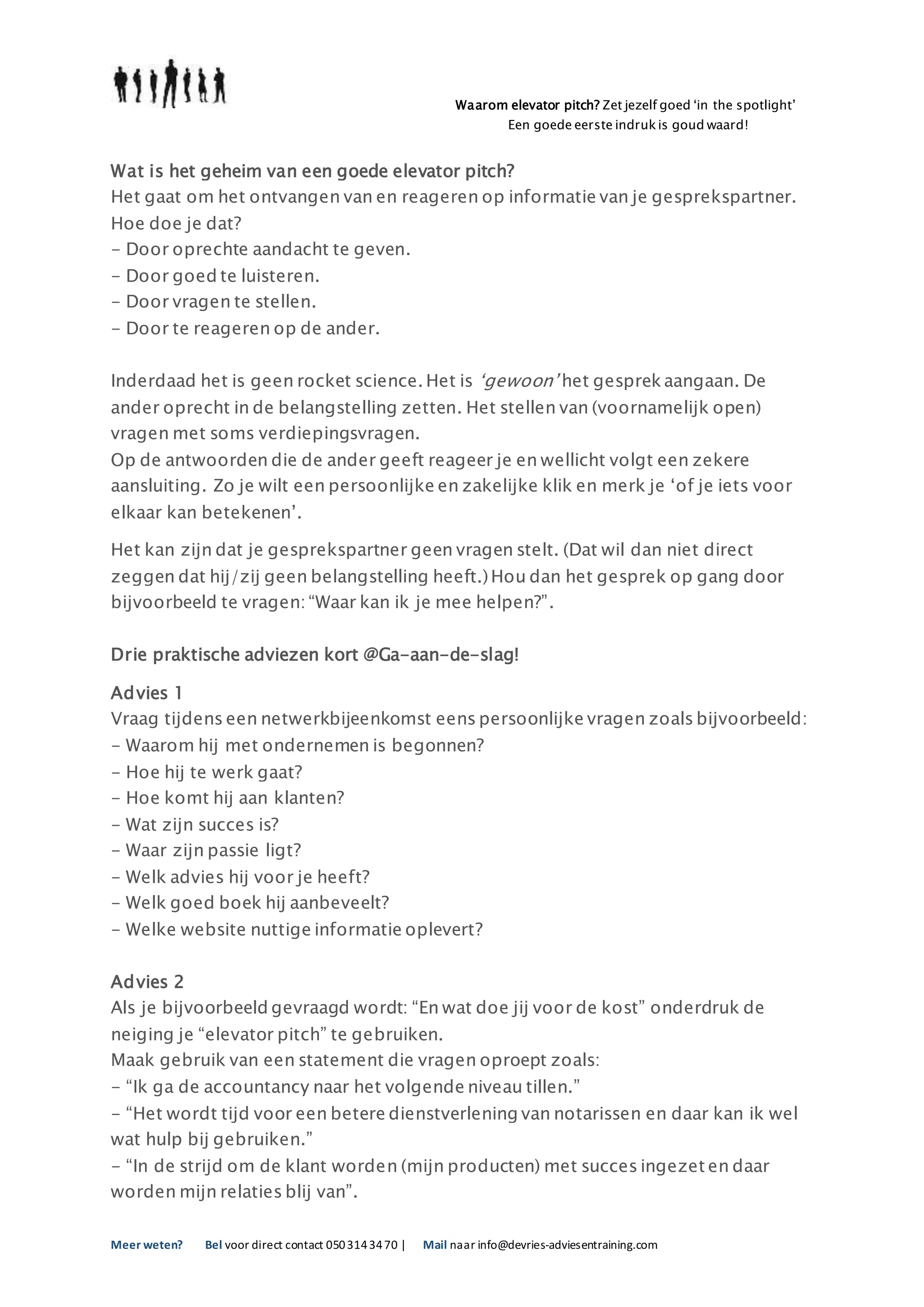 Praktische zelfstudie over elevator_pitch | DOCX