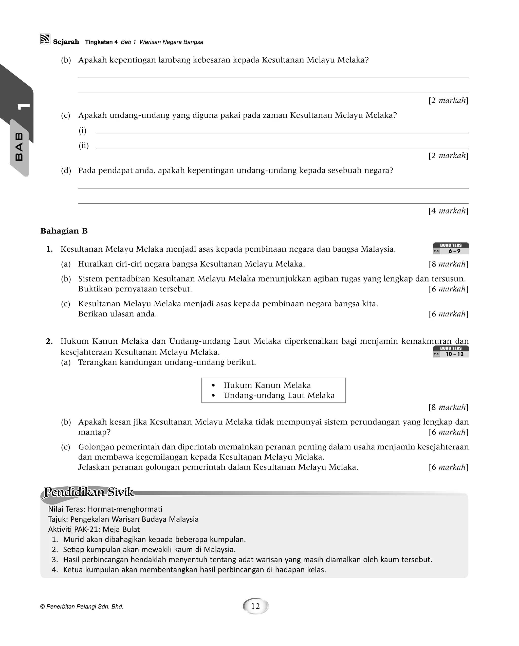 Latihan sejarah tingkatan 4 bab 1 ulangkaji berfokus | PDF