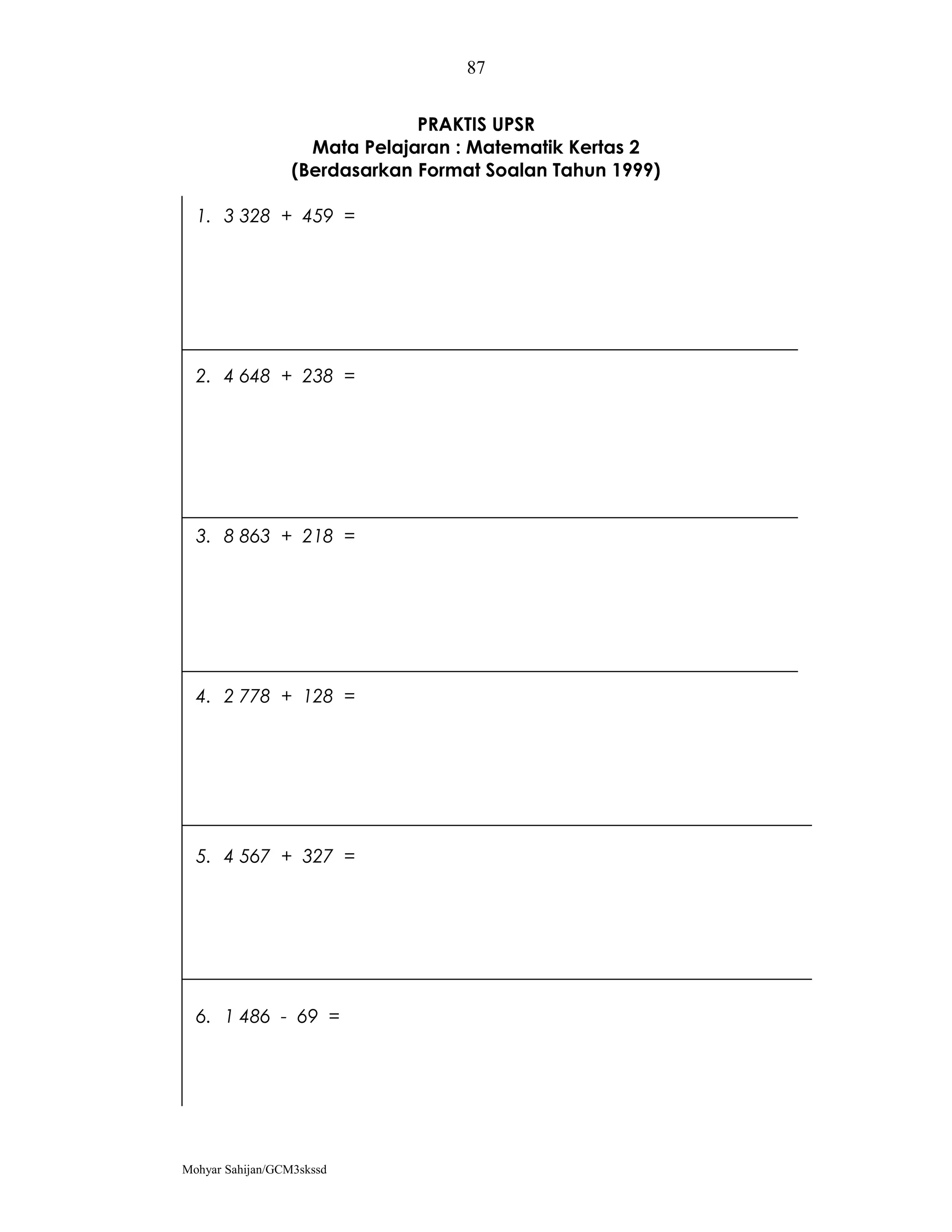 Praktis upsr 1999 | DOC