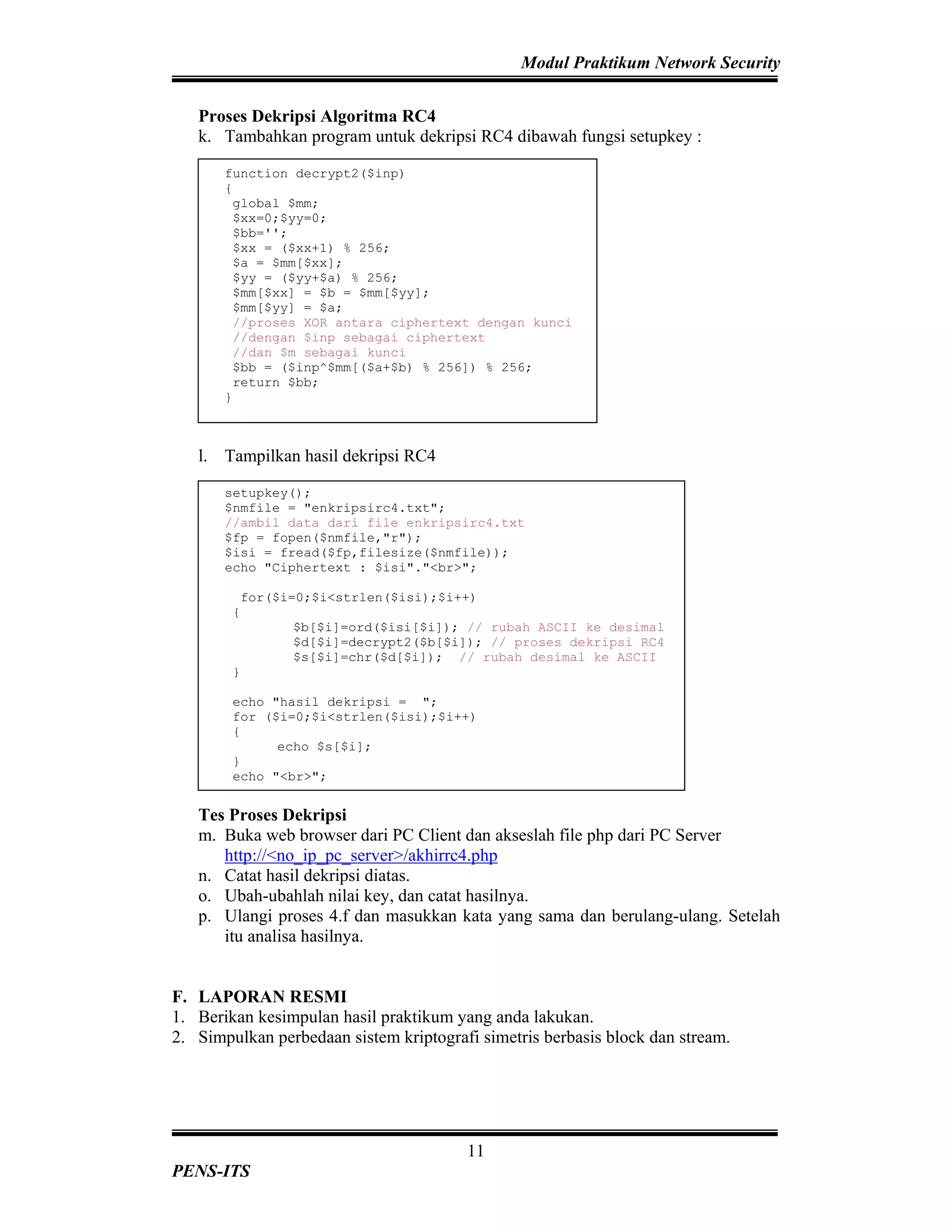 Prakt modul 9 sym kriptografi | PDF