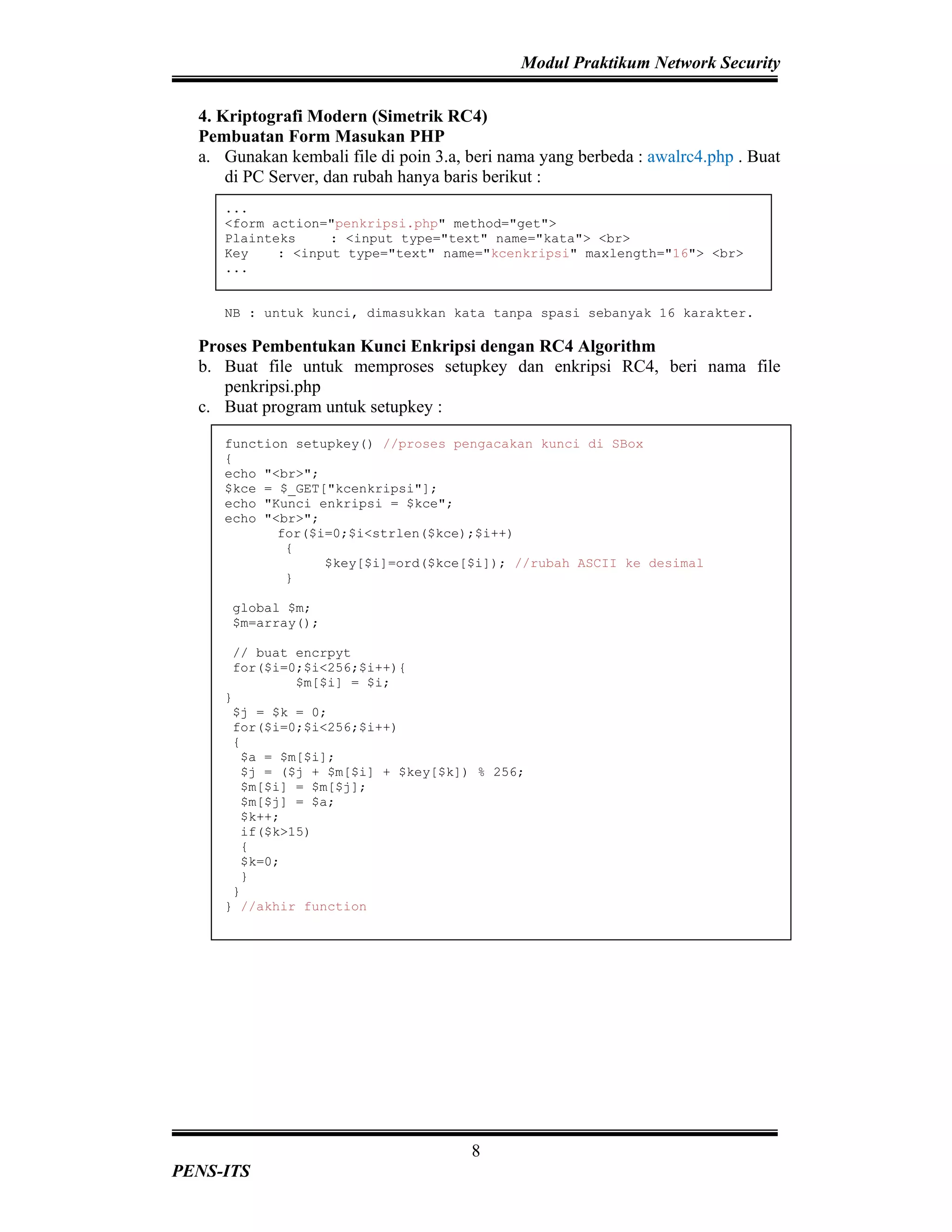 Prakt modul 9 sym kriptografi | PDF