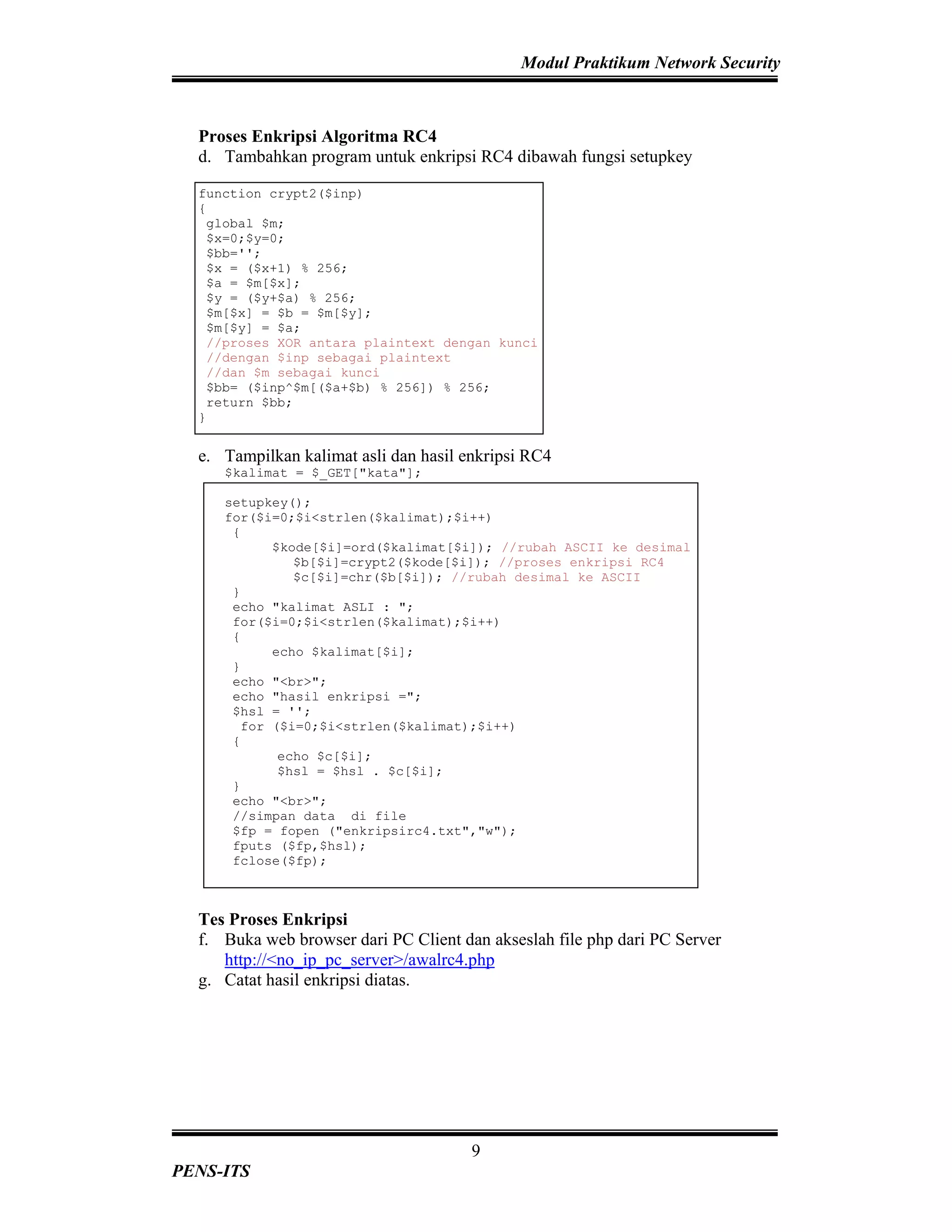 Prakt modul 9 sym kriptografi | PDF