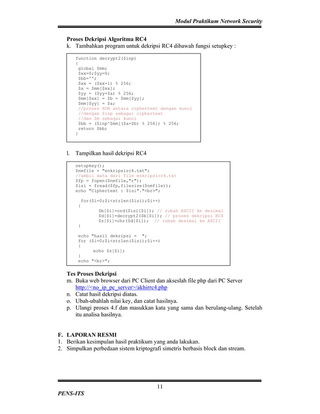 Prakt modul 9 sym kriptografi | PDF