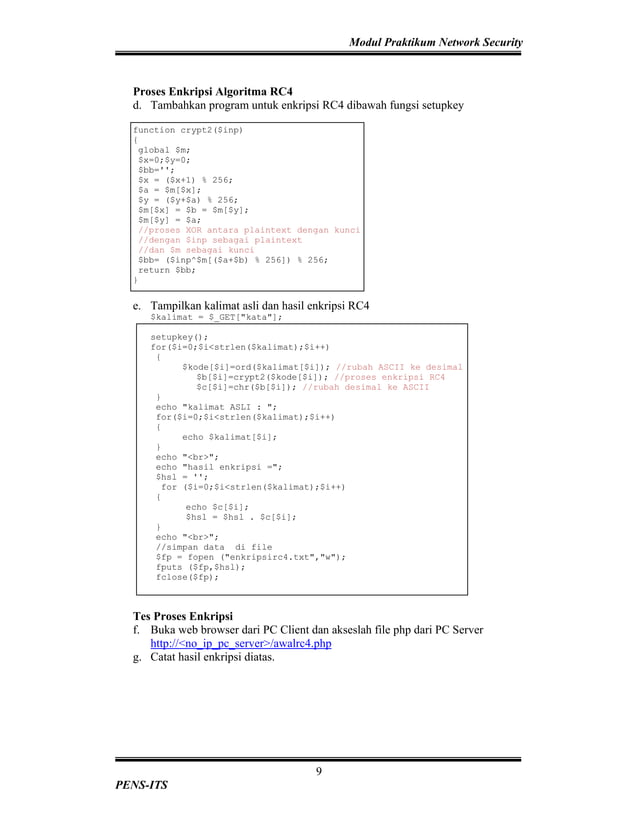 Prakt modul 9 sym kriptografi | PDF