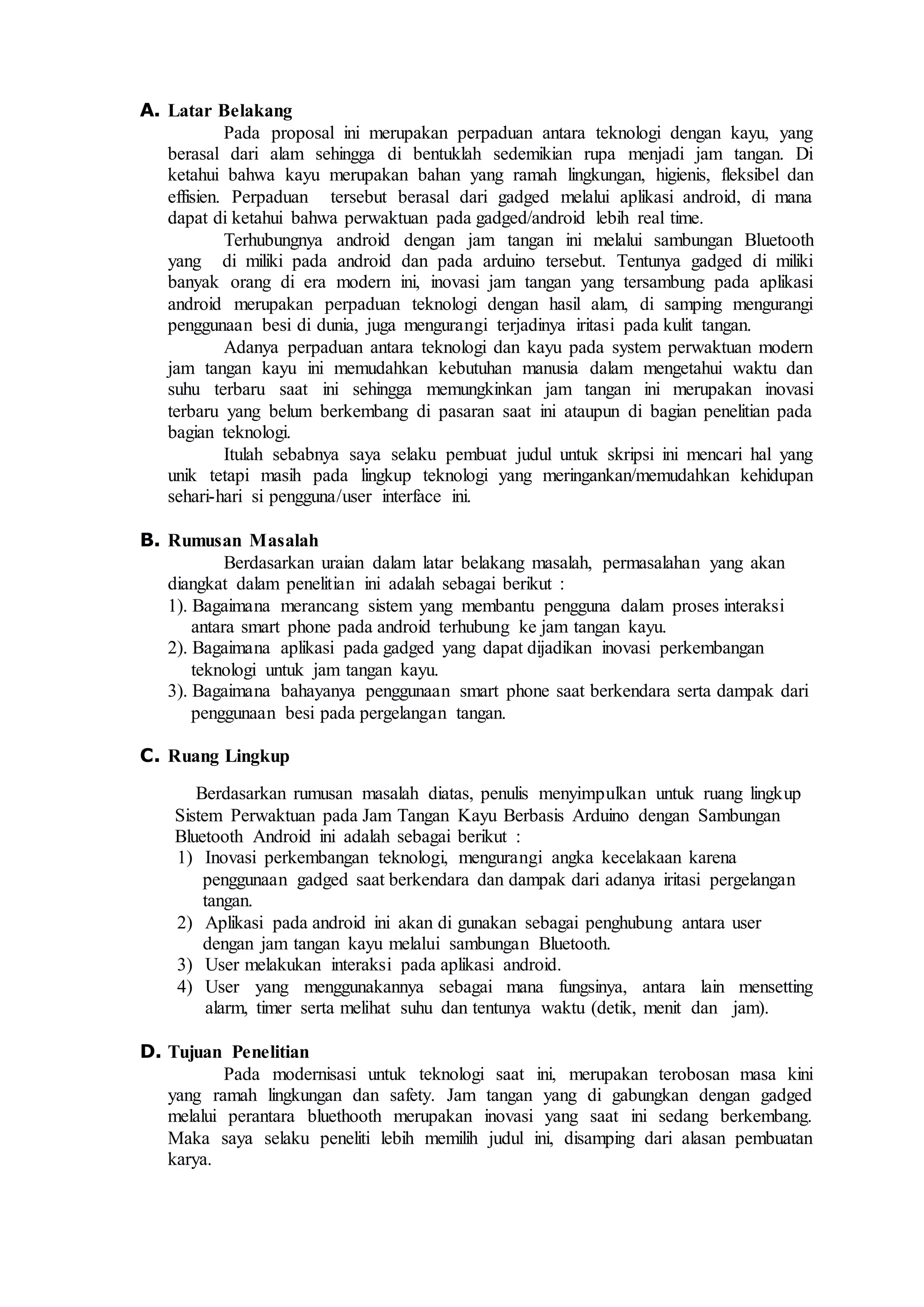 Pra ku Sistem Perwaktuan pada Jam Tangan Kayu Berbasis Arduino dengan ...