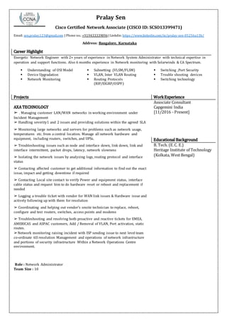 Pralay sen resume | DOCX