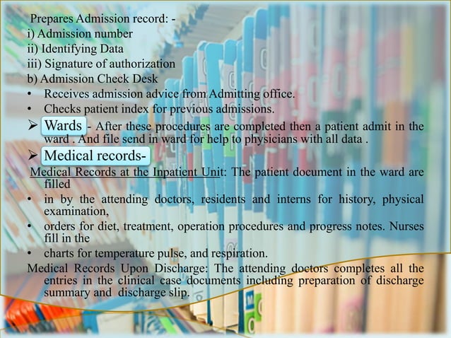 PROCESSING OF MEDICAL RECORD DEPARTMENT.pptx | Healthcare Industry ...
