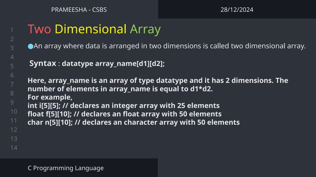 PASSING ONE DIMENSIONAL ARRAY AS ARGUMENT PPT.pptx