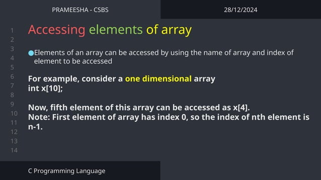 PASSING ONE DIMENSIONAL ARRAY AS ARGUMENT PPT.pptx