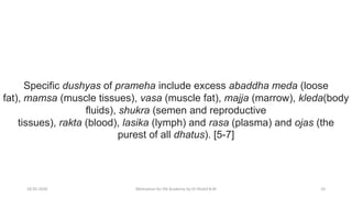 Charaka Samhita Nidana Sthana Chapter 4: Pramehanidana | PPTX