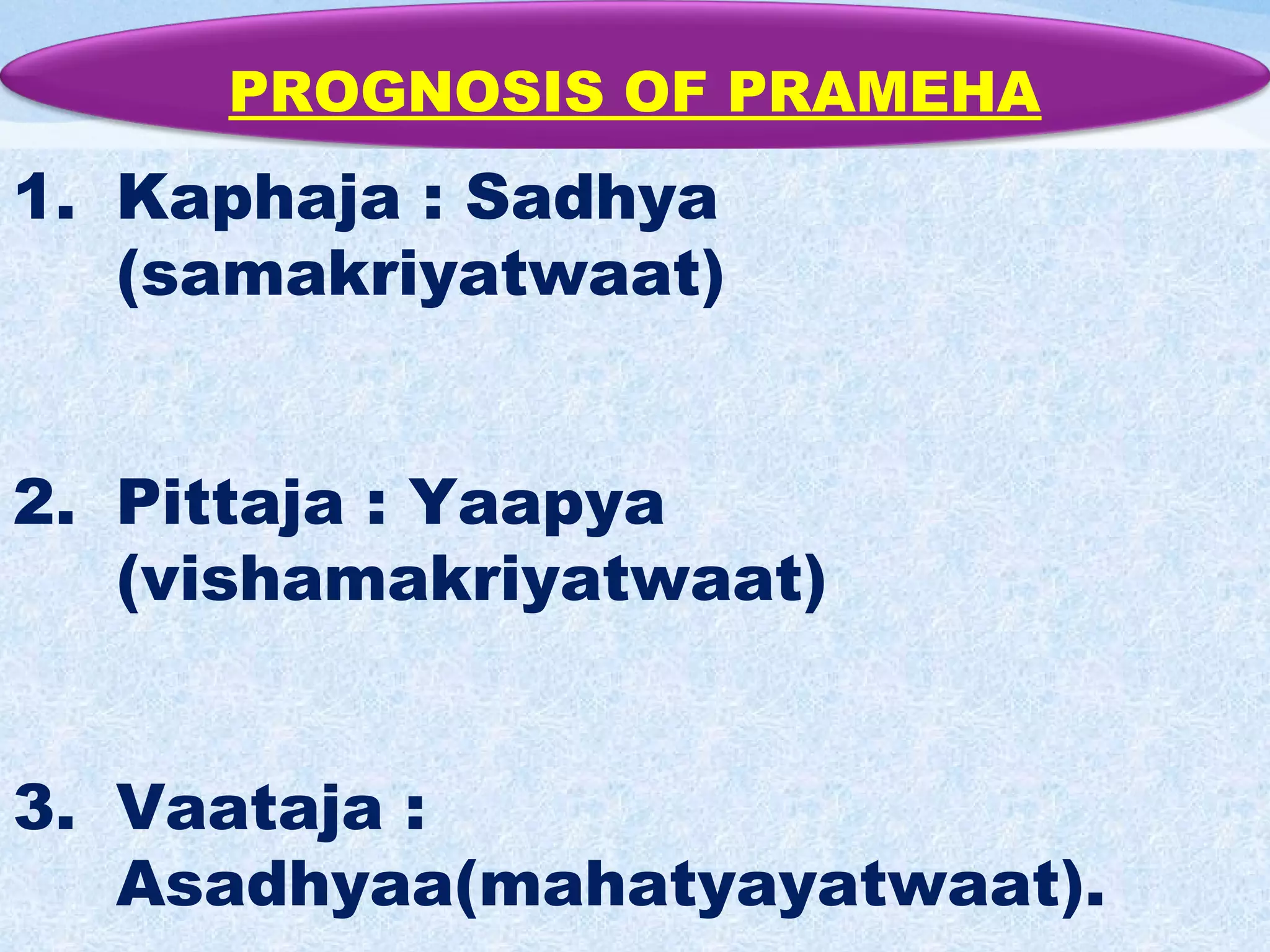 Prameha (Rogavastha) | PPT