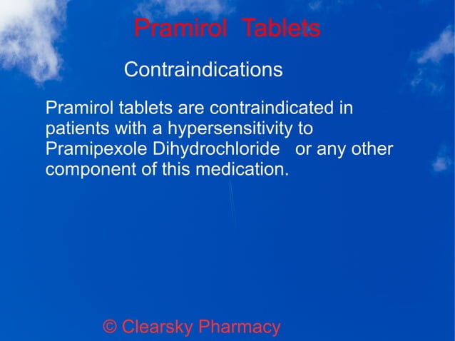 Pramirol (Pramipexole Dihydrochloride Tablets) | ODP | Brain and ...