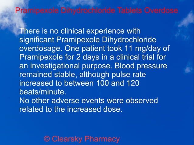 Pramirol (Pramipexole Dihydrochloride Tablets) | ODP | Brain and ...