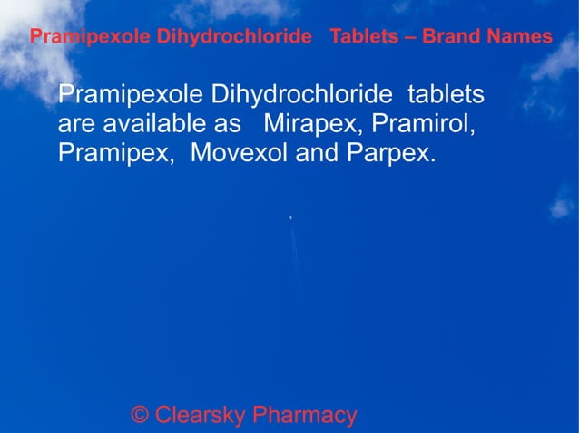 Pramirol (Pramipexole Dihydrochloride Tablets) | ODP | Brain and ...