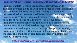 Pramirol Tablets (Generic Pramipexole Dihydrochloride Tablets) | PPT