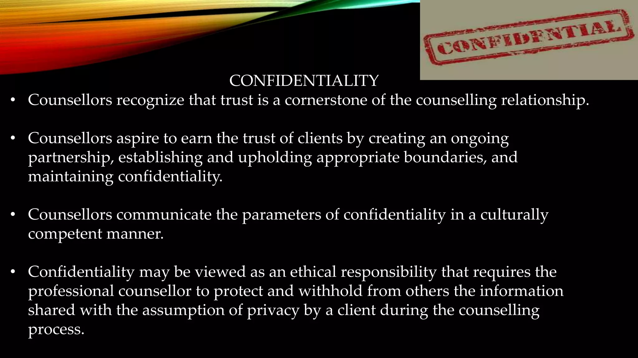 THE RIGHT OF INFORMED CONSENT AND DIMENSIONS OF CONFIDENTIALITY. | PPTX ...