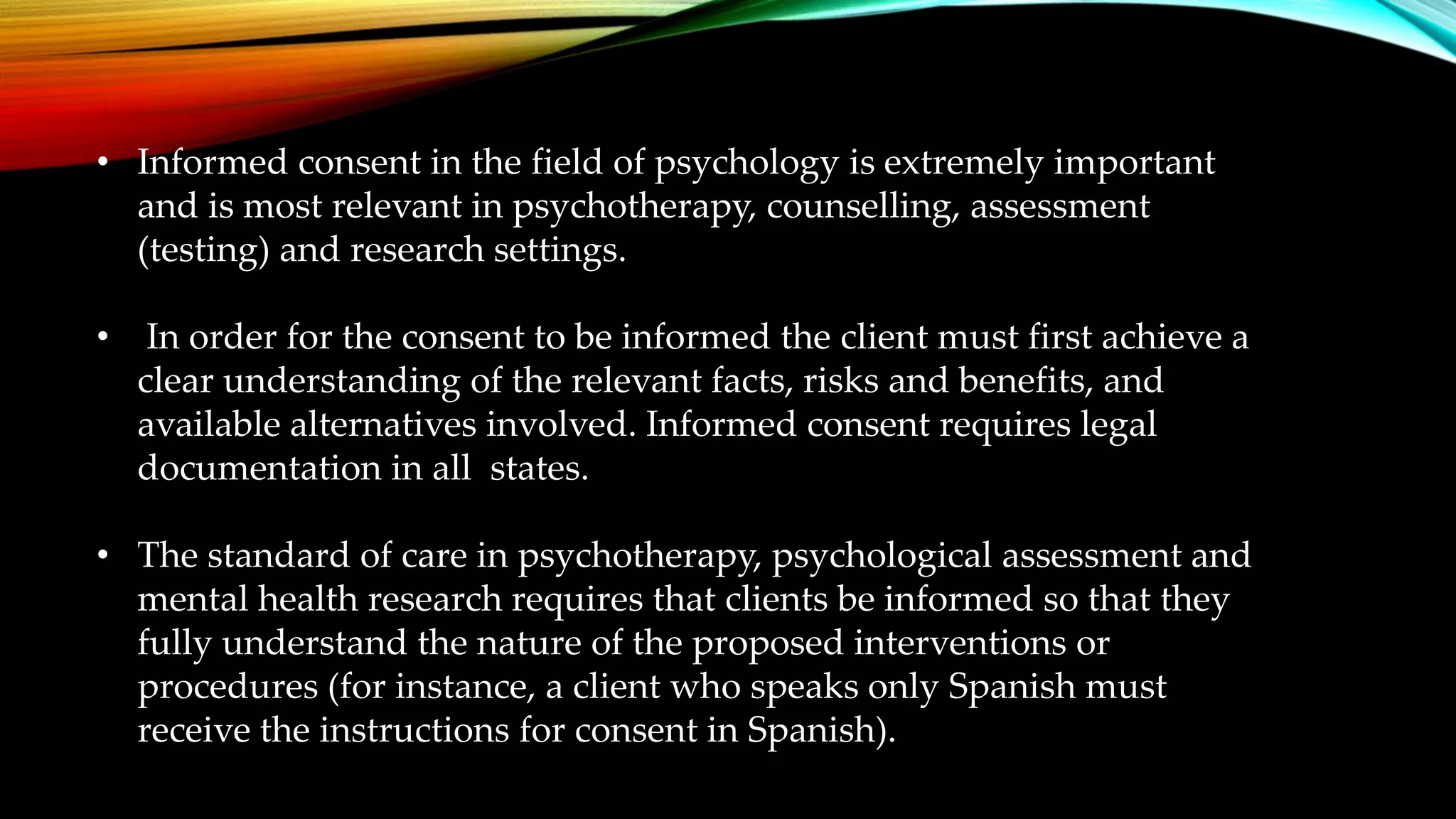 THE RIGHT OF INFORMED CONSENT AND DIMENSIONS OF CONFIDENTIALITY. | PPTX