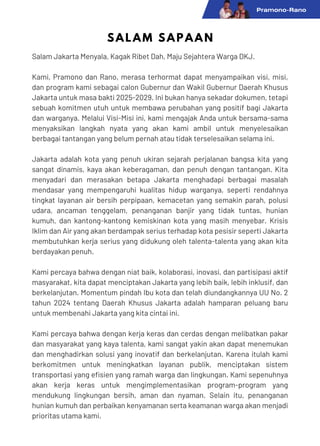 Visi Misi Pramono-Rano di Pilkada Jakarta 2024 | PDF
