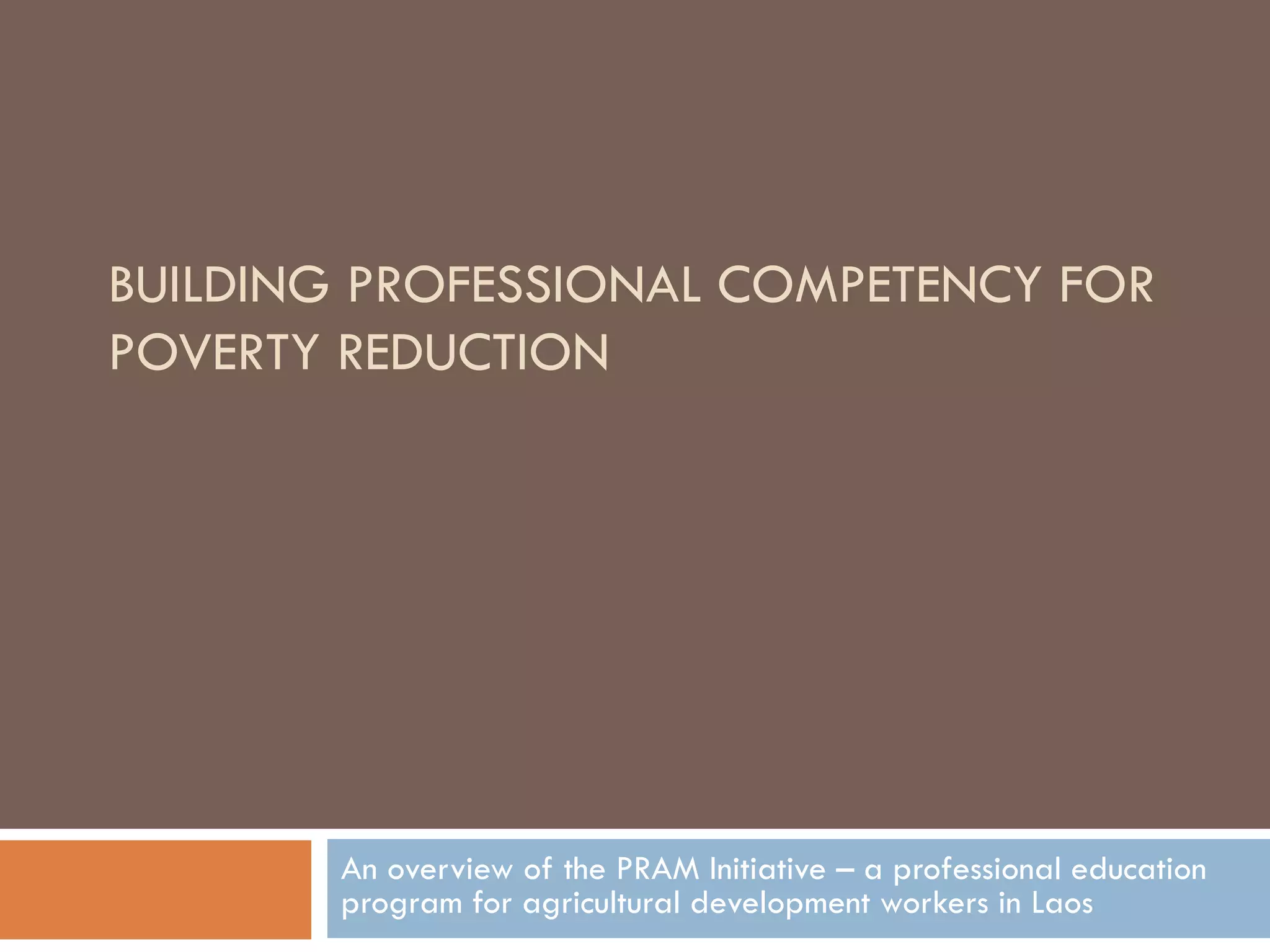 Building professional competency for poverty reduction | PPT