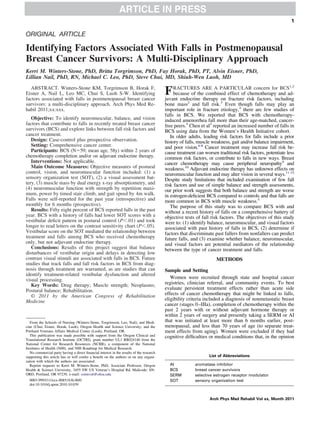 PR AMR falls and cancer treatment full article | PDF