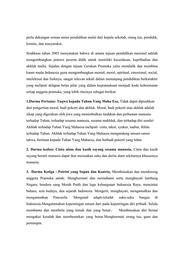 Pramuka dan pendidikan berkarakter | PDF