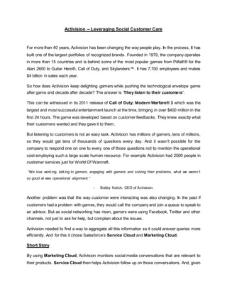 Activision – Leveraging Social Customer Care | DOCX