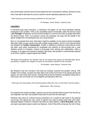 Activision – Leveraging Social Customer Care | DOCX