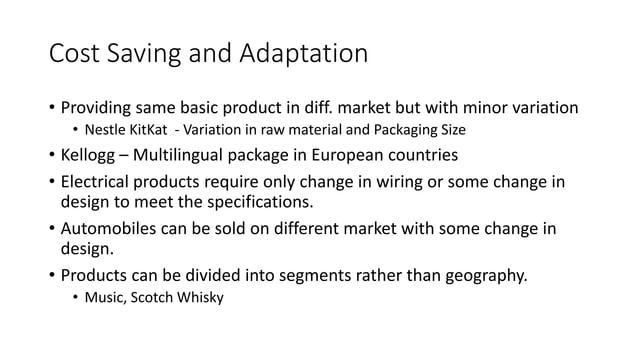Standardization vs. Adaption | PPTX | Business | Business and Finance