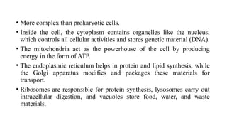 Comprehensive Overview of Prokaryotic and Eukaryotic Cells in ...