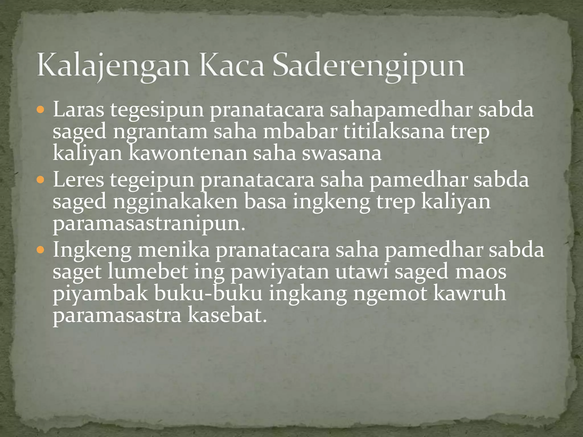 Pranatacara - Bahasa Jawa SMAN 5 Yogyakarta | PPTX
